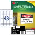 48UP AVERY White Heavy Duty Labels 45.7 x 21.2 mm 1200 Labels/25 Sheets ...
