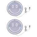 2PK Art + Tech LED Mirror Wall Happy Face Light Fun Room Decoration ...