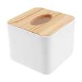 Square Tissue Box Tissue Box With Wooden Lid Household Removable Mini ...