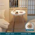 Round Side Table Wood Living Room Coffee End Table Bedside Decor Table ...