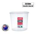 JOYBUY 12x MAX 5.5L Clear Plastic Buckets – Round Bin Storer Storage ...