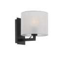 Elgar Modern Wall Lamp Light Metal Fabric Black White | Woolworths