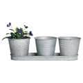 Esschert Design Aged Zinc Pot Set w/ Tray Indoor/Garden Decor 32.8cm ...