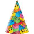 Block Bash Party Hats (Pack of 8) | Woolworths