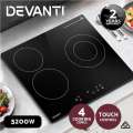 Devanti Electric Ceramic Cooktop 60cm Kitchen Cooker 4 Burner Hob Touch ...