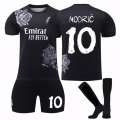 Nevenka MODRIC #10 Real Madrid CF Y3 Black Soccer Jersey Kit Football T ...