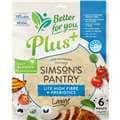 Simson's Pantry Lite High Fiber Plus Prebiotics Large Wraps 6 pack ...