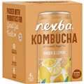 Nexba Kombucha Ginger & Lemon Cans 330mL x 4 pack | Woolworths