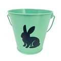 Easter Metal Egg Hunting Bucket With Bunny Print Green each | Woolworths