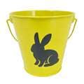 Easter Metal Egg Hunting Bucket With Bunny Print Yellow each | Woolworths